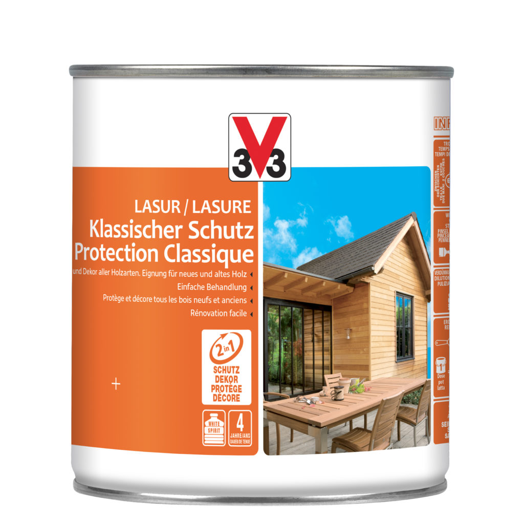 Lasure Portes et Fenêtres, Protection Classique - Bois Extérieur - V33